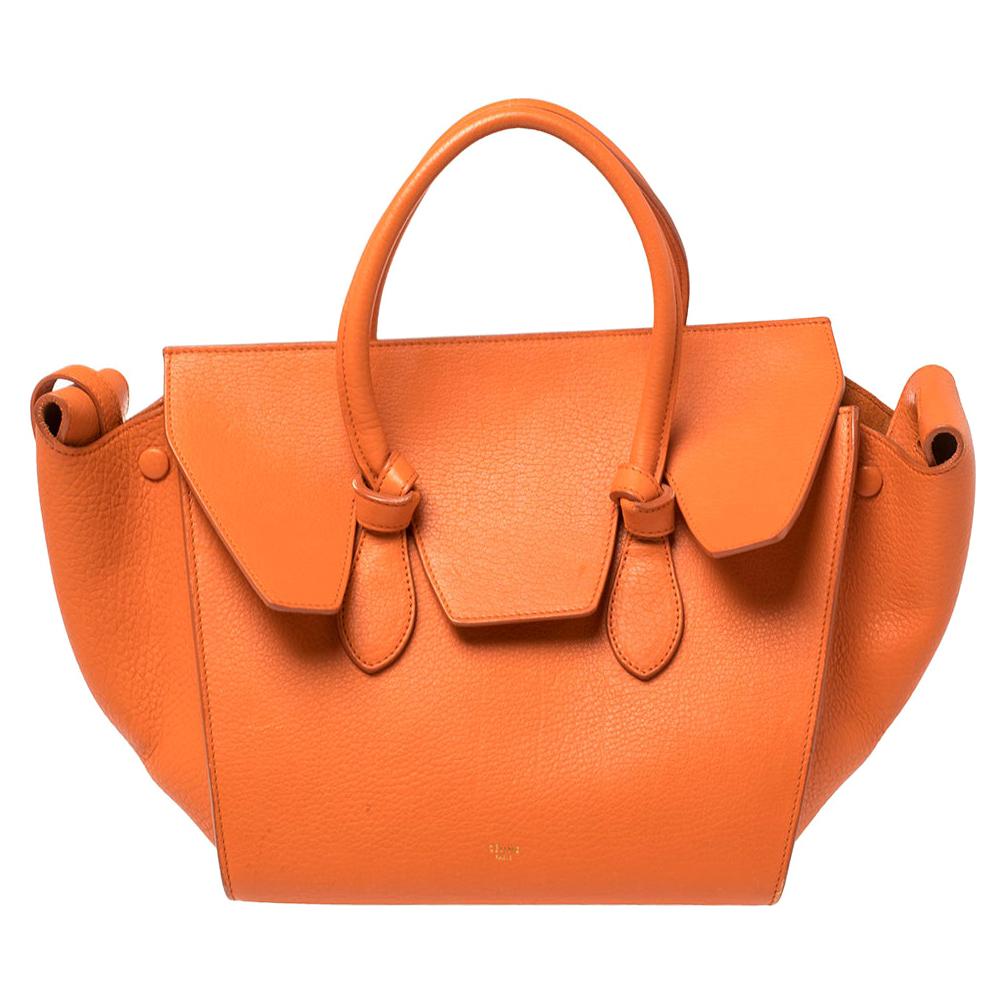 Tod's Orange Leather D-Styling Shopper Tote For Sale at 1stDibs