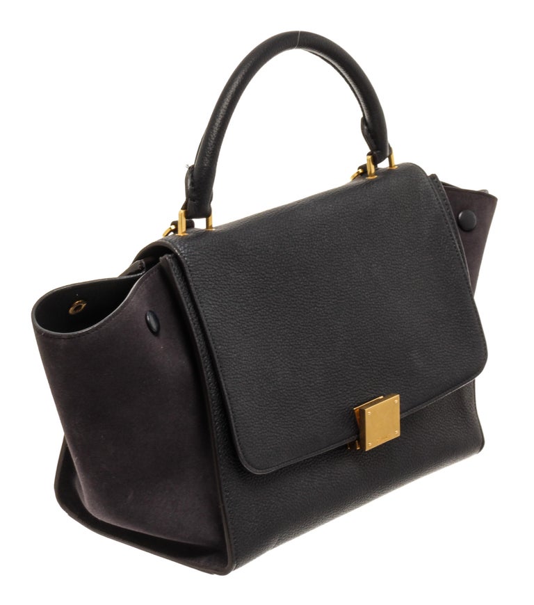 Celine by Phoebe Philo Black Leather Trapeze Bag at 1stDibs