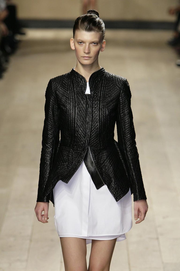 CELINE by PHOEBE PHILO black quilted leather runway jacket - spring ...