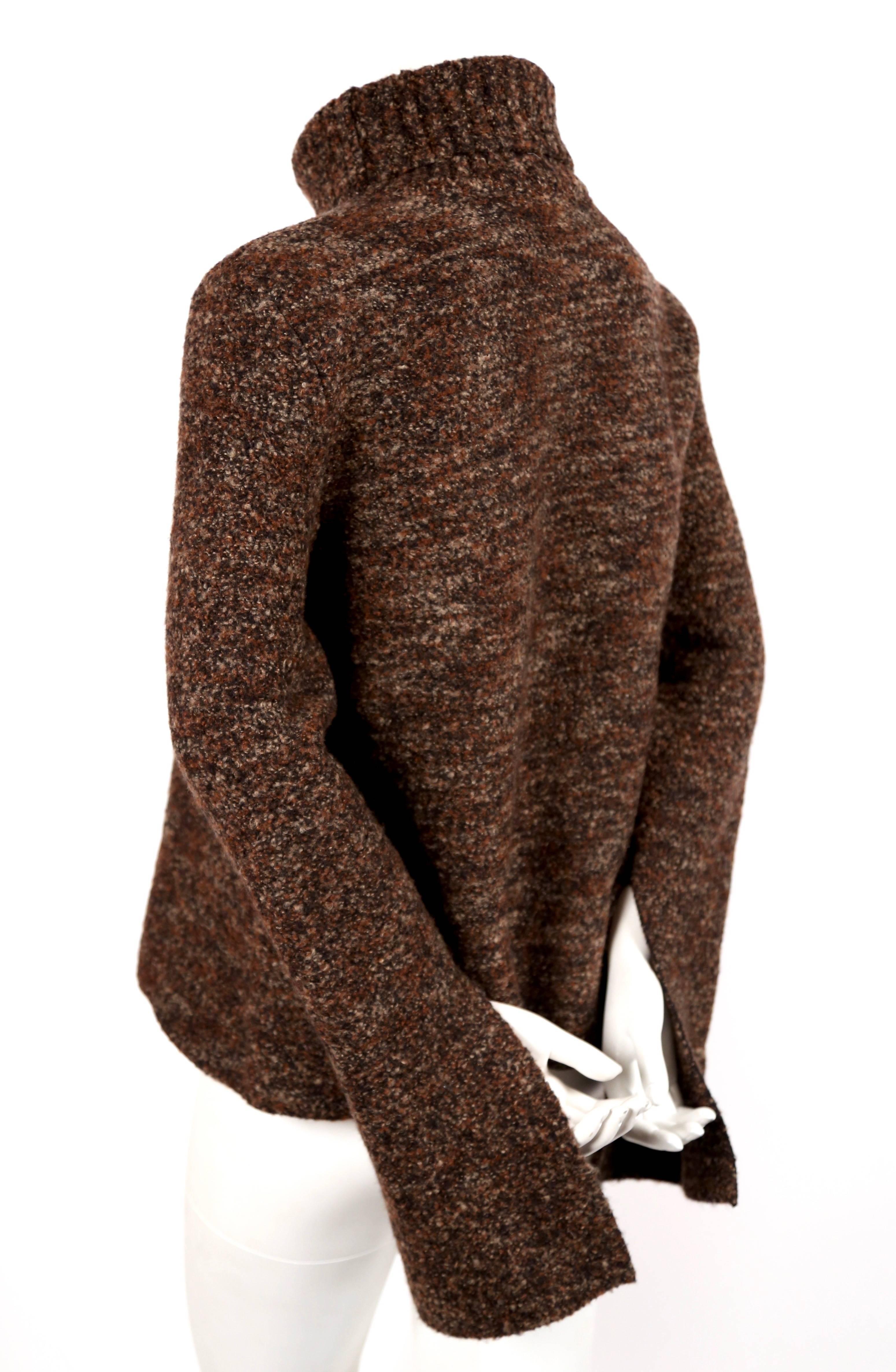 CELINE by PHOEBE PHILO brown boucle sweater with split cuffs at 1stDibs ...