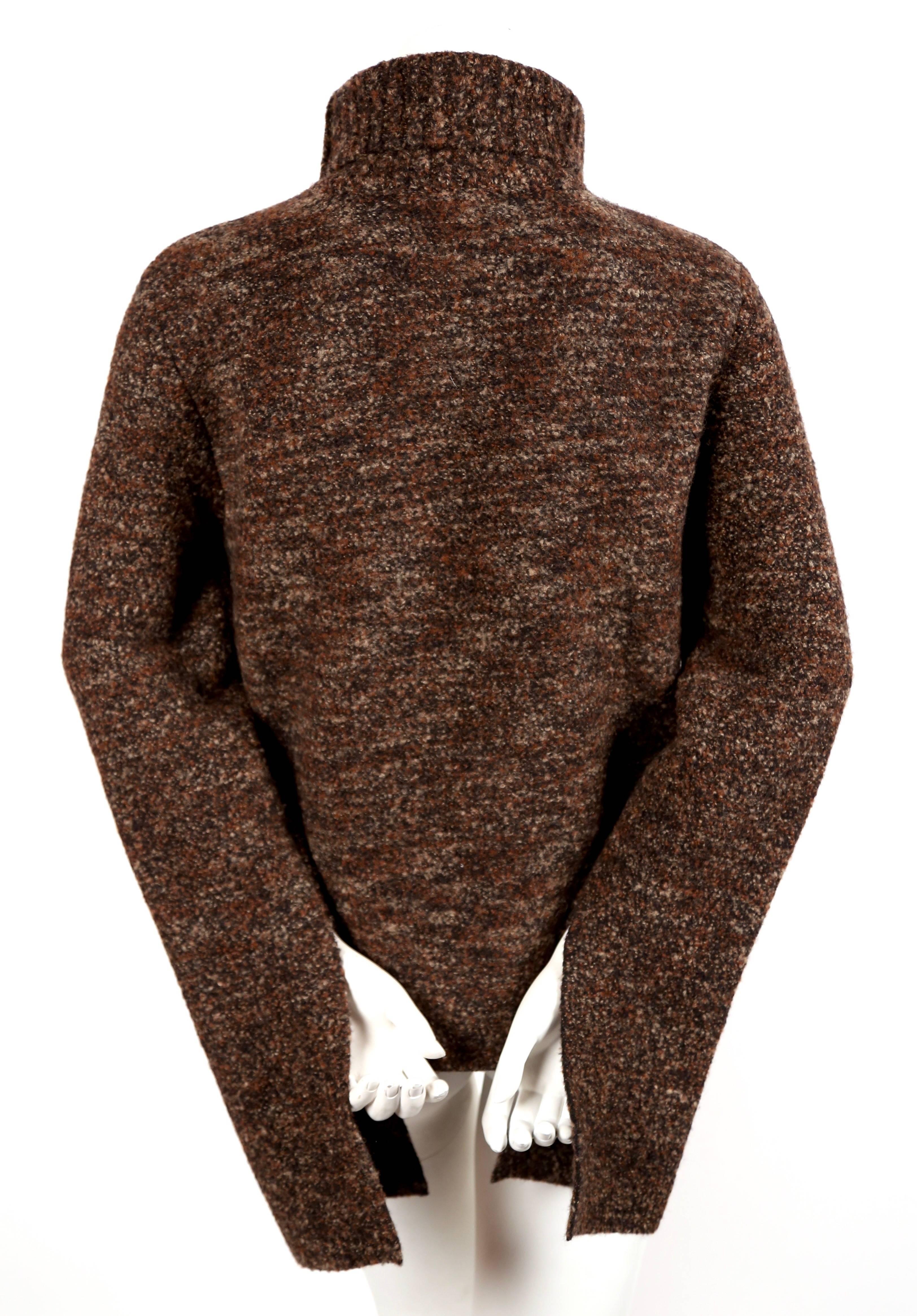 CELINE by PHOEBE PHILO brown boucle sweater with split cuffs at 1stDibs ...