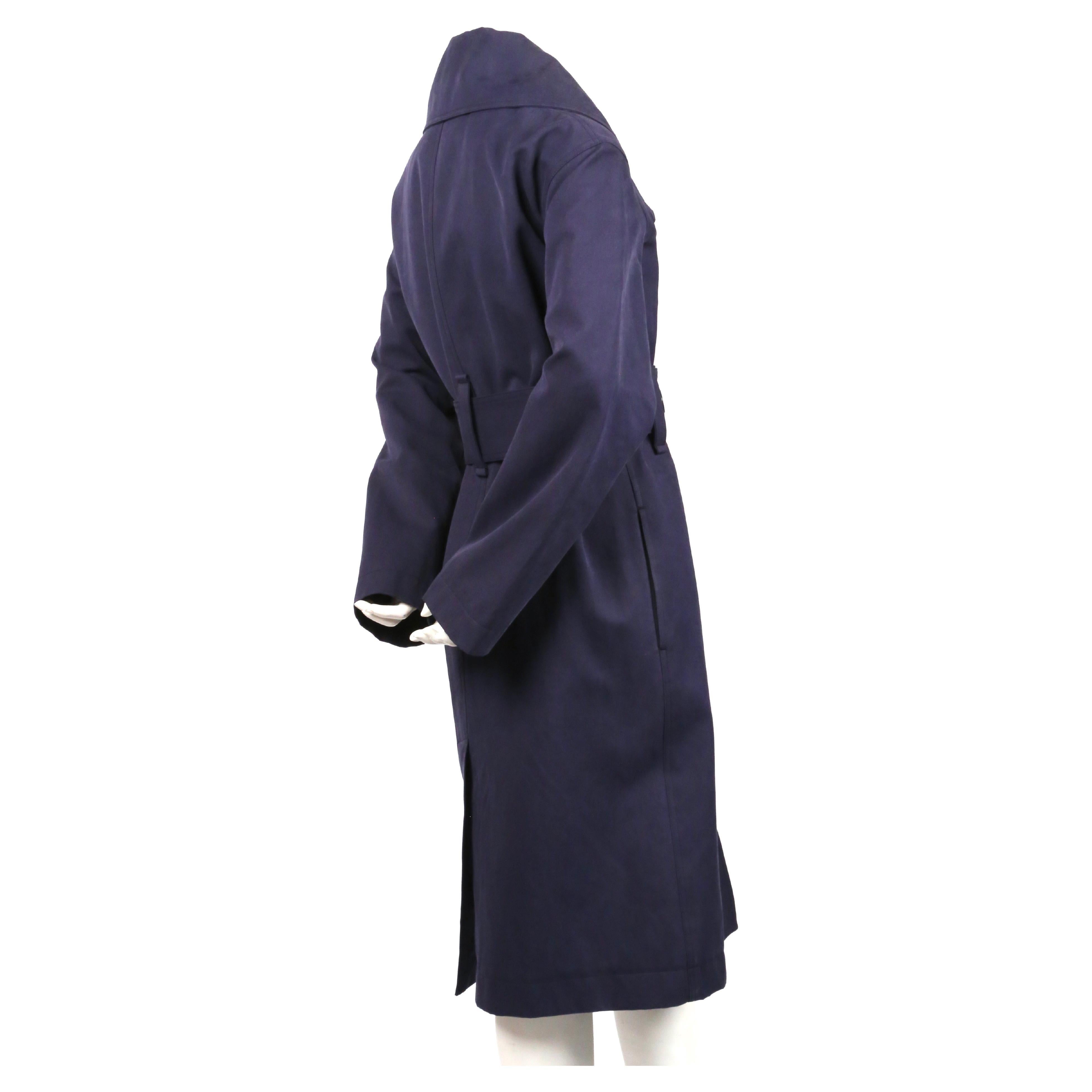 CELINE by PHOEBE PHILO navy blue brushed cotton trench coat For Sale at ...