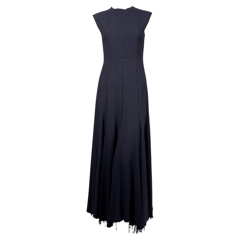 Celine by Phoebe Philo navy runway dress with fringed hemline For Sale ...
