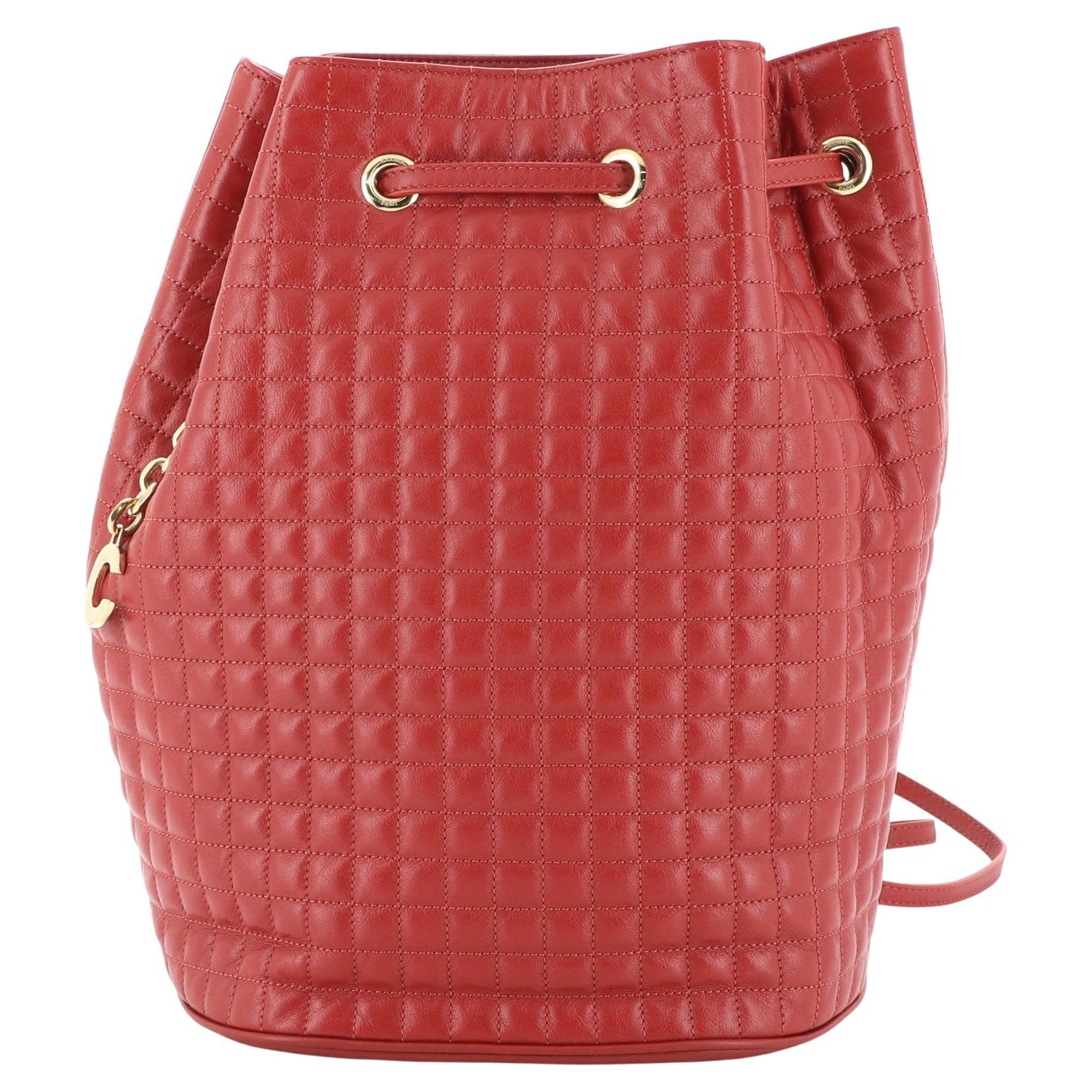 Celine C Charm Bucket Backpack Quilted Leather Small For Sale at 1stDibs