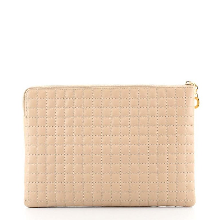 Celine C Charm Pouch Quilted Leather Medium For Sale at 1stDibs