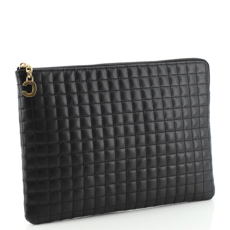 Celine C Charm Pouch Quilted Leather Medium at 1stDibs