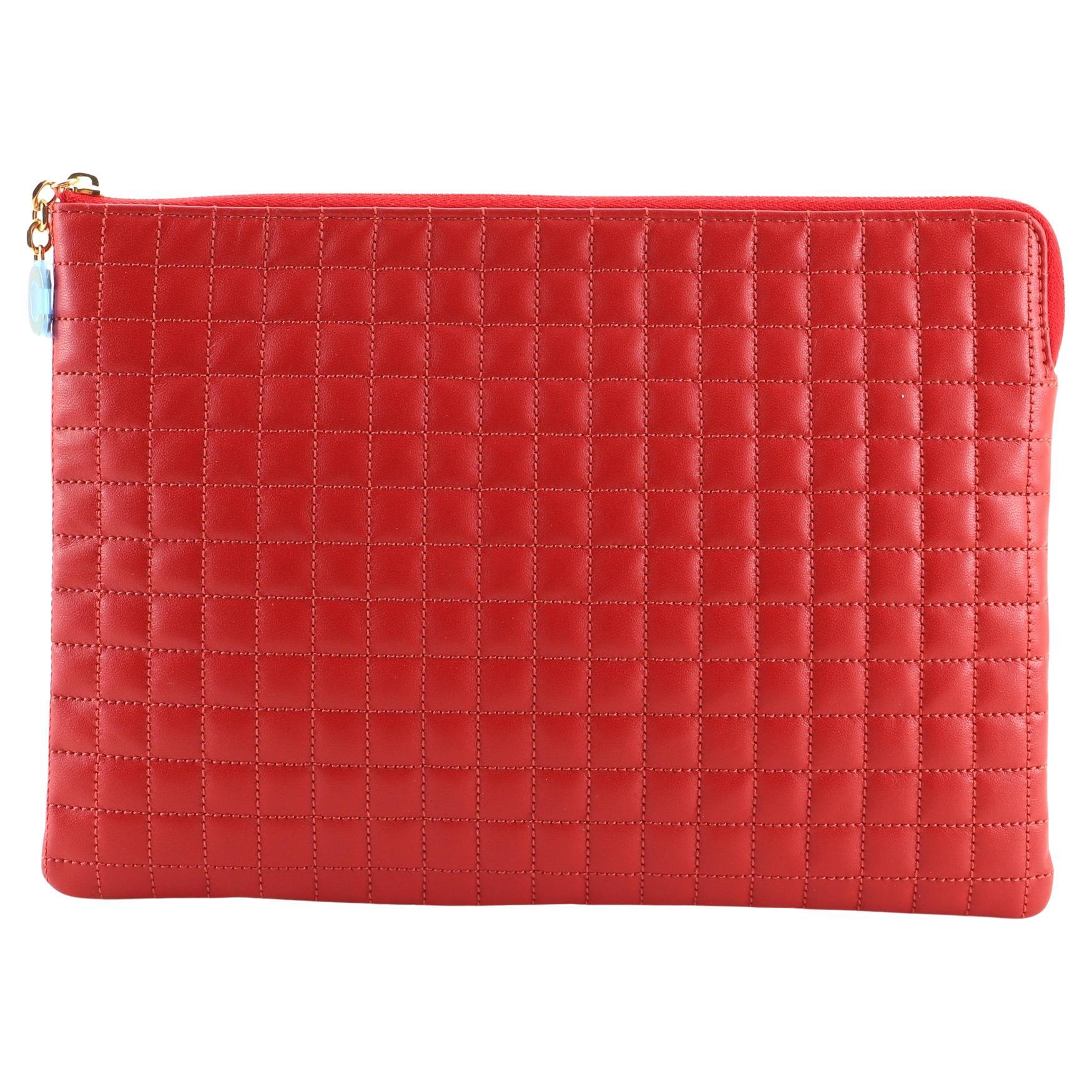 Celine C Charm Pouch Quilted Leather Medium at 1stDibs