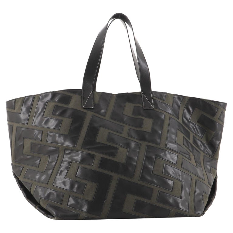 Celine Cabas Tote Patchwork Leather and Canvas Medium For Sale at 1stDibs