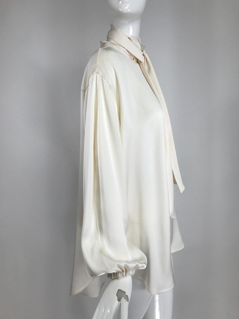 Celine Candle light Silk Satin Oversize Tunic Top Full Sleeves Neck ...