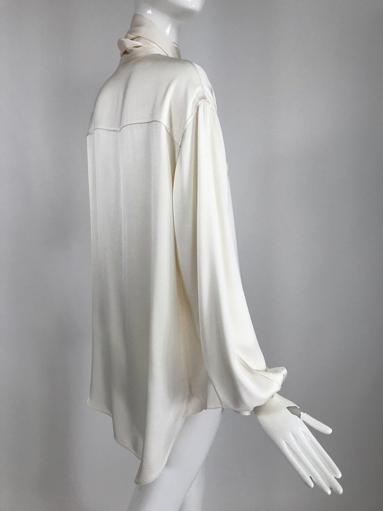 Celine Candle light Silk Satin Oversize Tunic Top Full Sleeves Neck ...