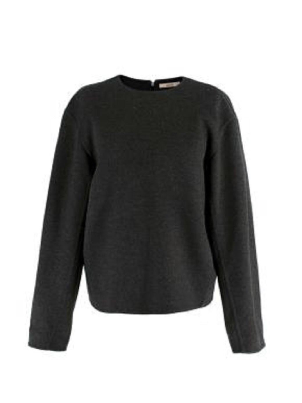 Celine Charcoal Wool and Cashmere Boxy Jumper For Sale at 1stDibs