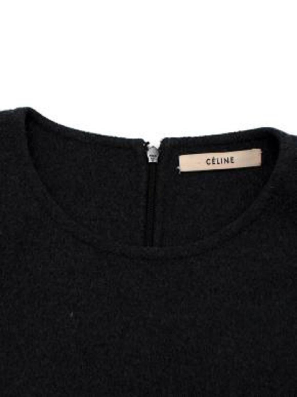 Celine Charcoal Wool and Cashmere Boxy Jumper For Sale at 1stDibs