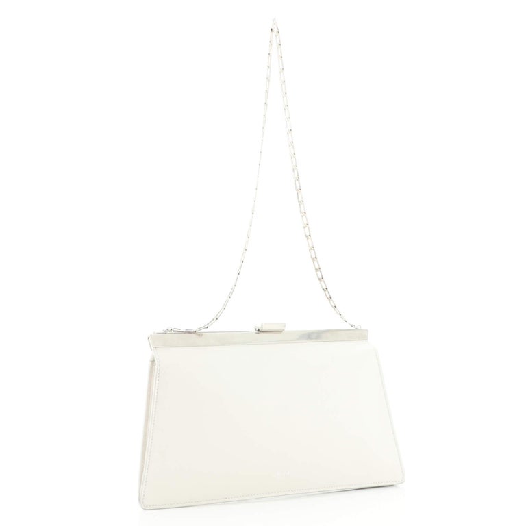 Celine Clasp Chain Clutch Leather For Sale at 1stDibs