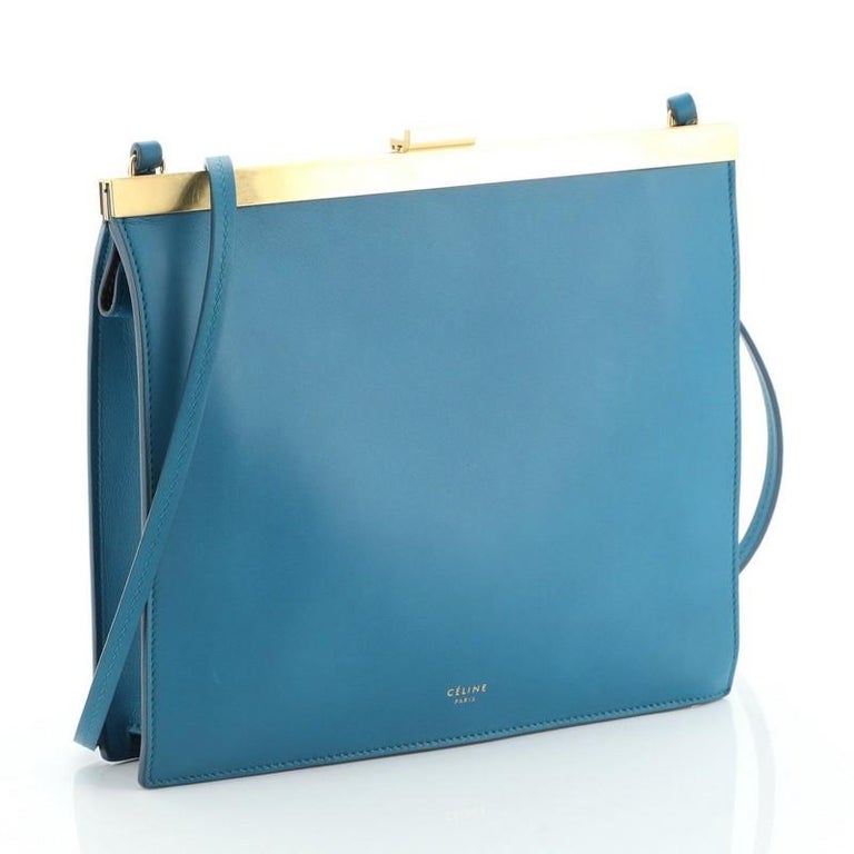 Celine Clasp Crossbody Bag Leather Mini at 1stDibs