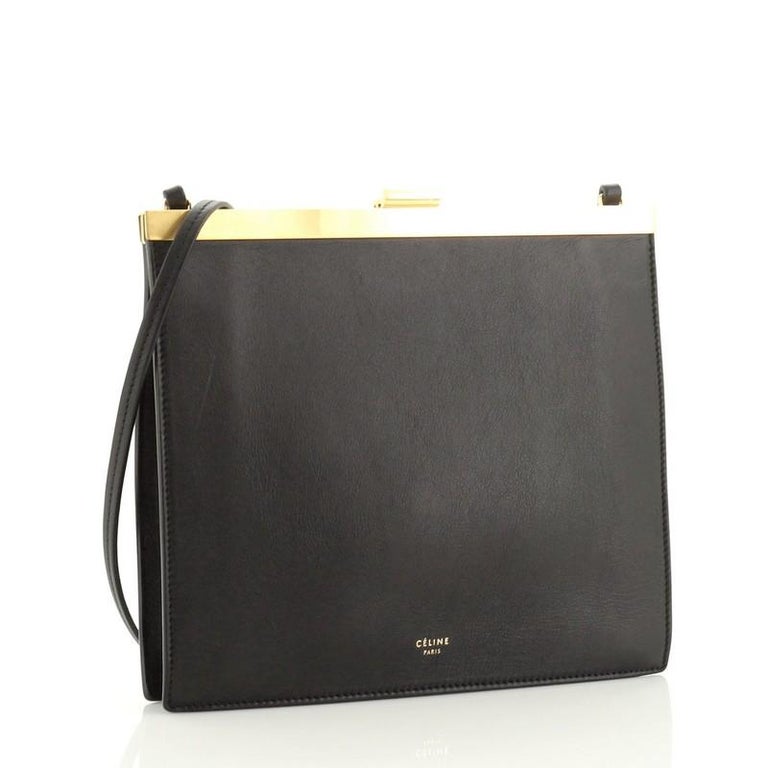 Celine Clasp Crossbody Bag Leather Mini at 1stDibs