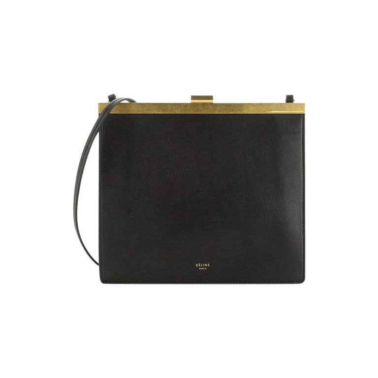 Celine Clasp Crossbody Bag Leather Mini at 1stDibs