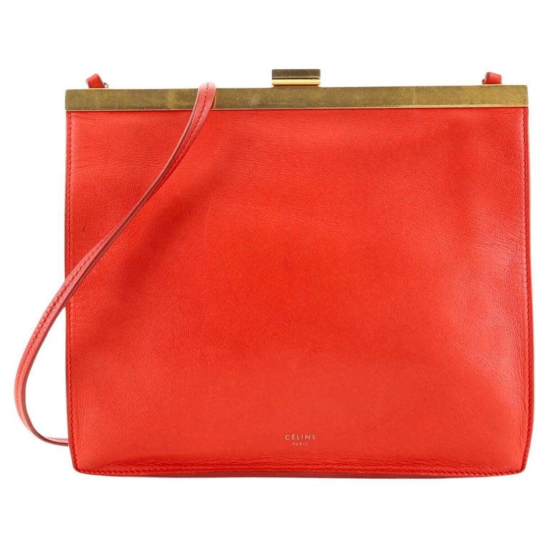 Celine Clasp Crossbody Bag Leather Mini For Sale at 1stDibs