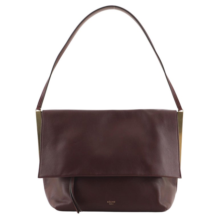 Celine Clasp Flap Bag Leather at 1stDibs