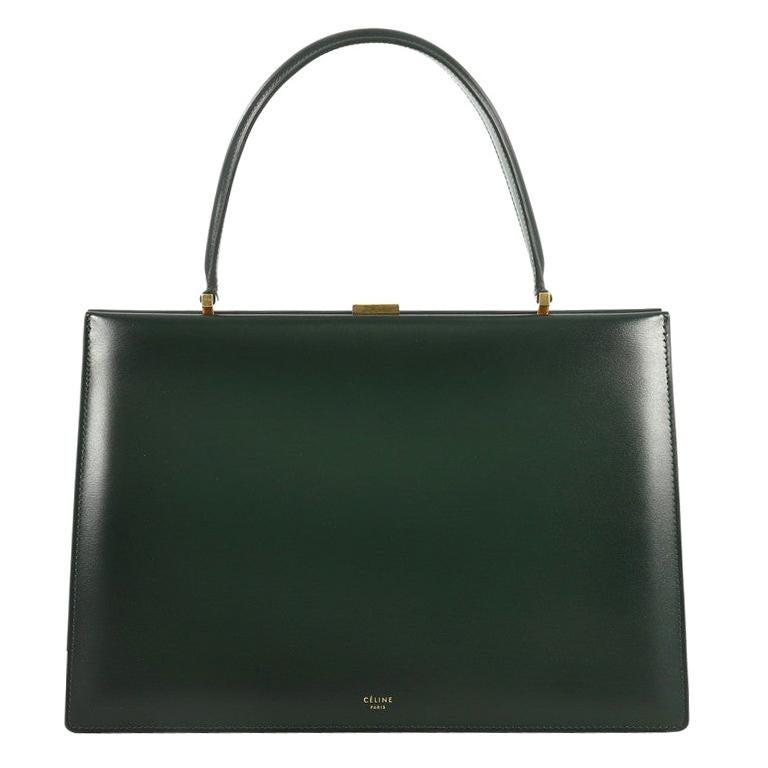 Celine Clasp Top Handle Bag Leather Medium at 1stDibs