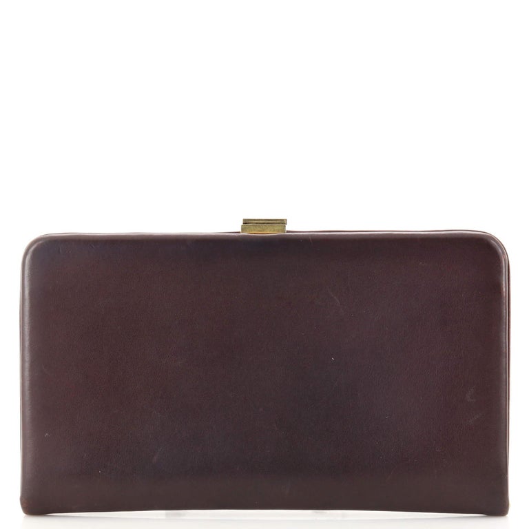 Celine Clasp Wallet on Chain Leather Large For Sale at 1stDibs