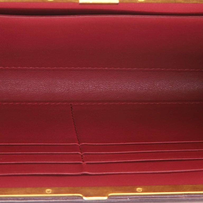 Celine Clasp Wallet on Chain Leather Large For Sale at 1stDibs