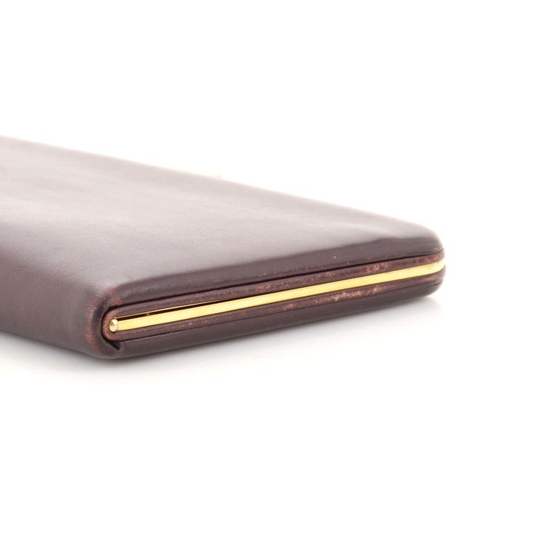 Celine Clasp Wallet on Chain Leather Large For Sale at 1stDibs