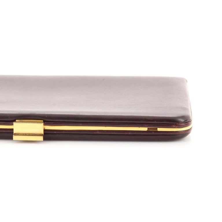 Celine Clasp Wallet on Chain Leather Large For Sale at 1stDibs