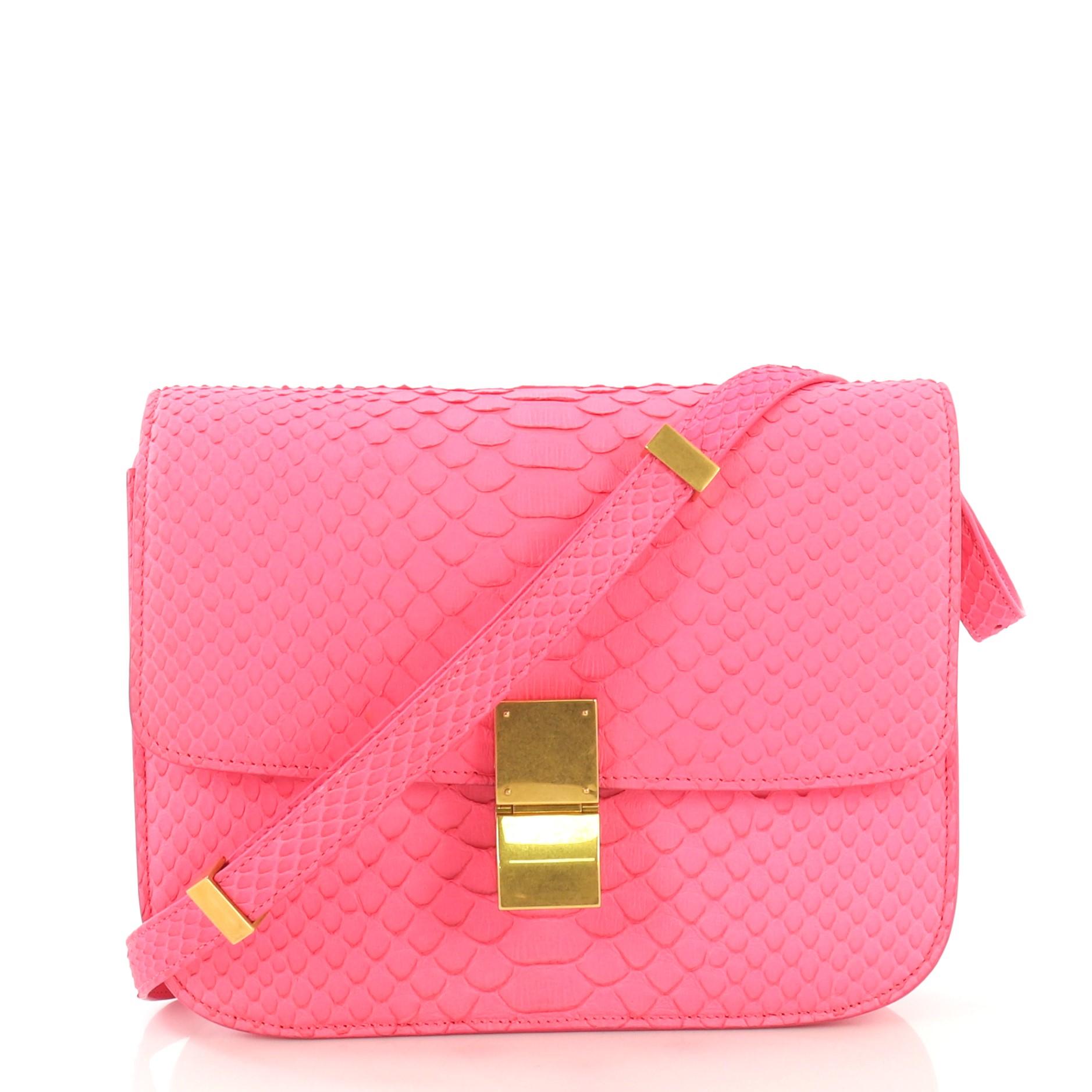 Celine Classic Box Bag Python Medium at 1stDibs