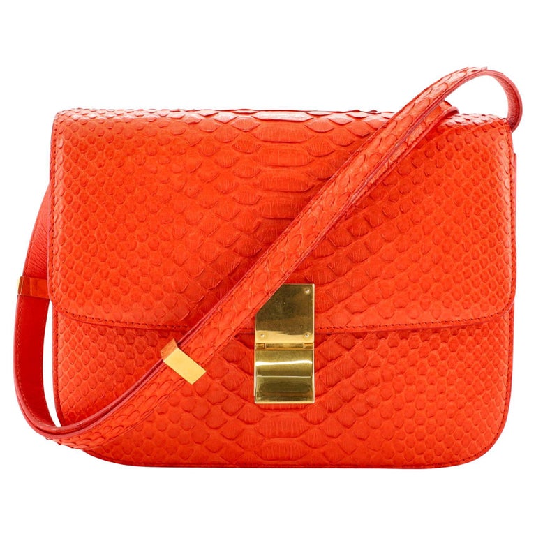 Celine Classic Box Bag Python Medium For Sale at 1stDibs