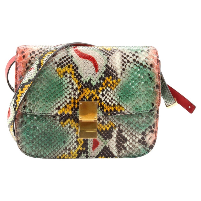 Celine Classic Box Bag Python Medium For Sale at 1stDibs