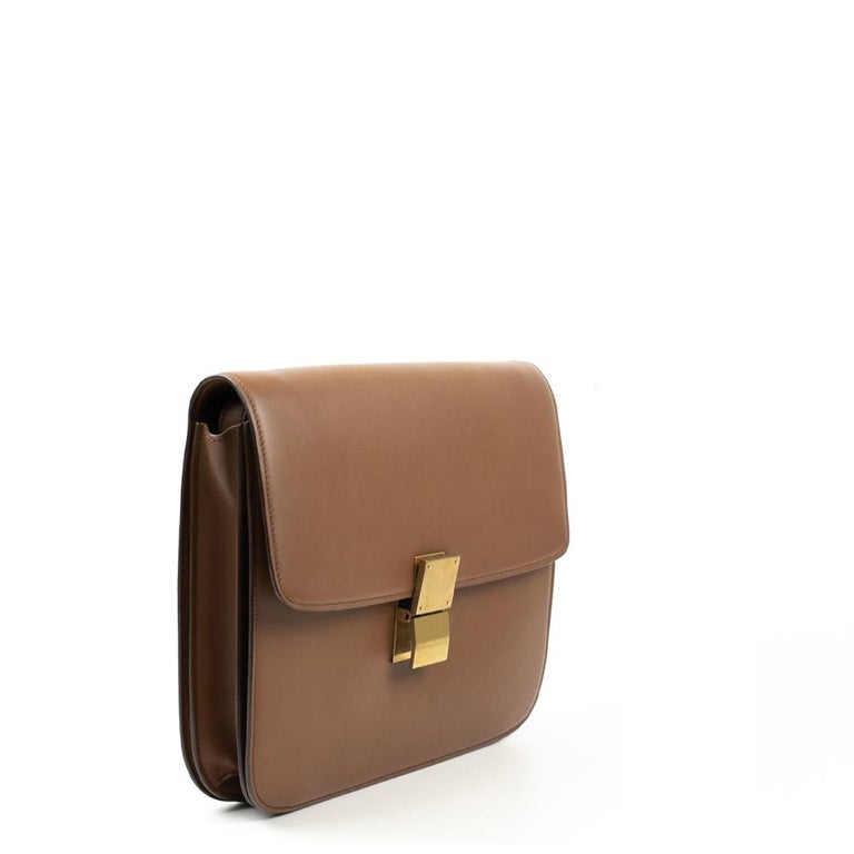 CÉLINE, Classic in brown leather For Sale at 1stDibs