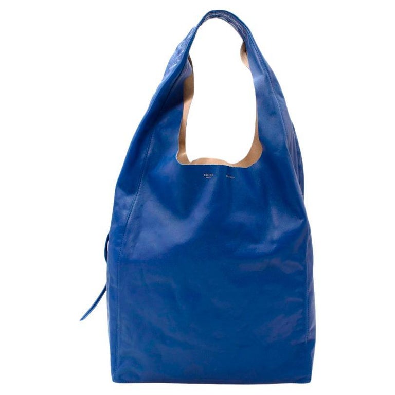 Celine Cobalt Blue Leather Sling Handbag For Sale at 1stDibs