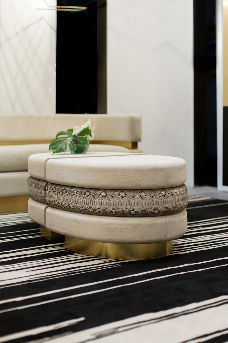 CELINE COFFEE TABLE - Modern Coffee Table with Real Python Skin and a ...