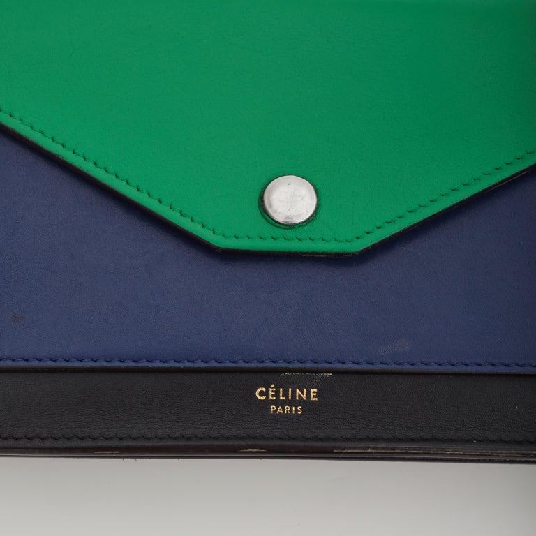 Celine Colorblock Pocket Envelope Wallet On Chain Bag (2015) For Sale ...
