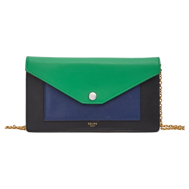 Celine Colorblock Pocket Envelope Wallet On Chain Bag (2015) For Sale ...
