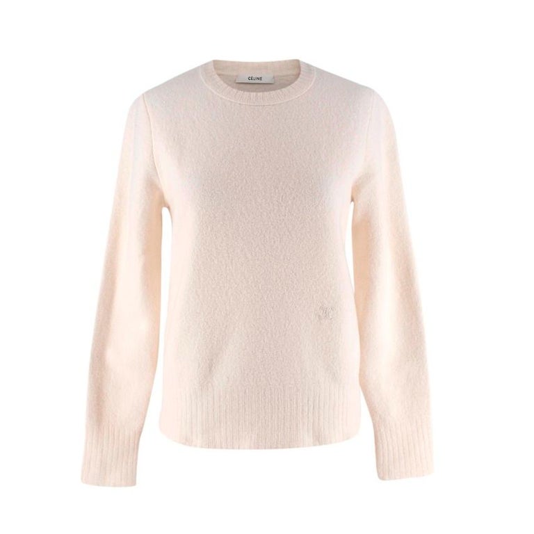 Celine Cream Merino Wool Crew Neck Sweater For Sale at 1stDibs | celine ...