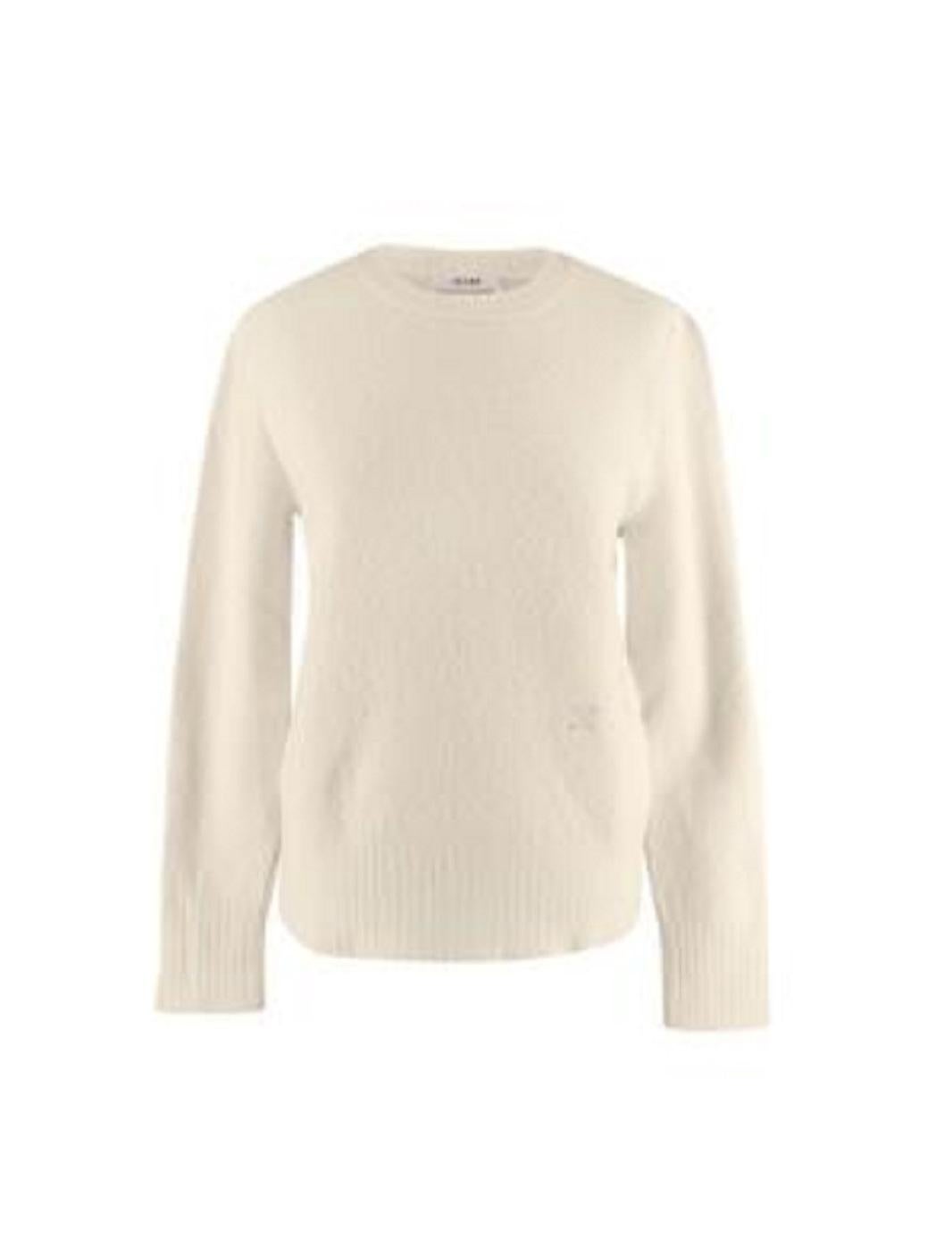 Celine Cream Merino Wool Embroidered Jumper For Sale at 1stDibs