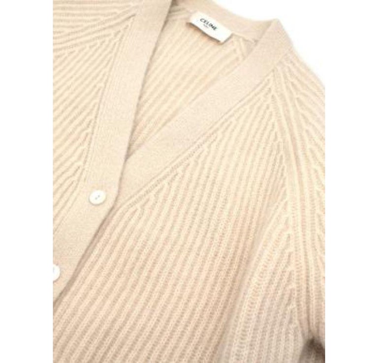 Celine Cream Mohair and Silk Button-Down Cardigan For Sale at 1stDibs