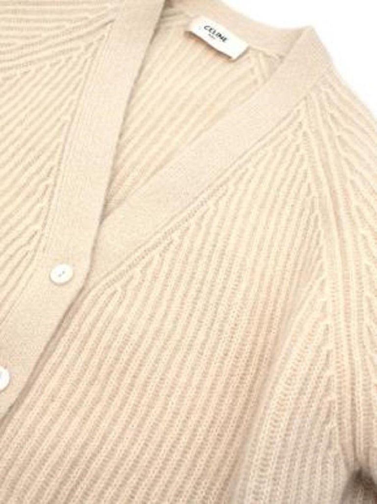 Celine Cream Mohair and Silk Button-Down Cardigan For Sale at 1stDibs