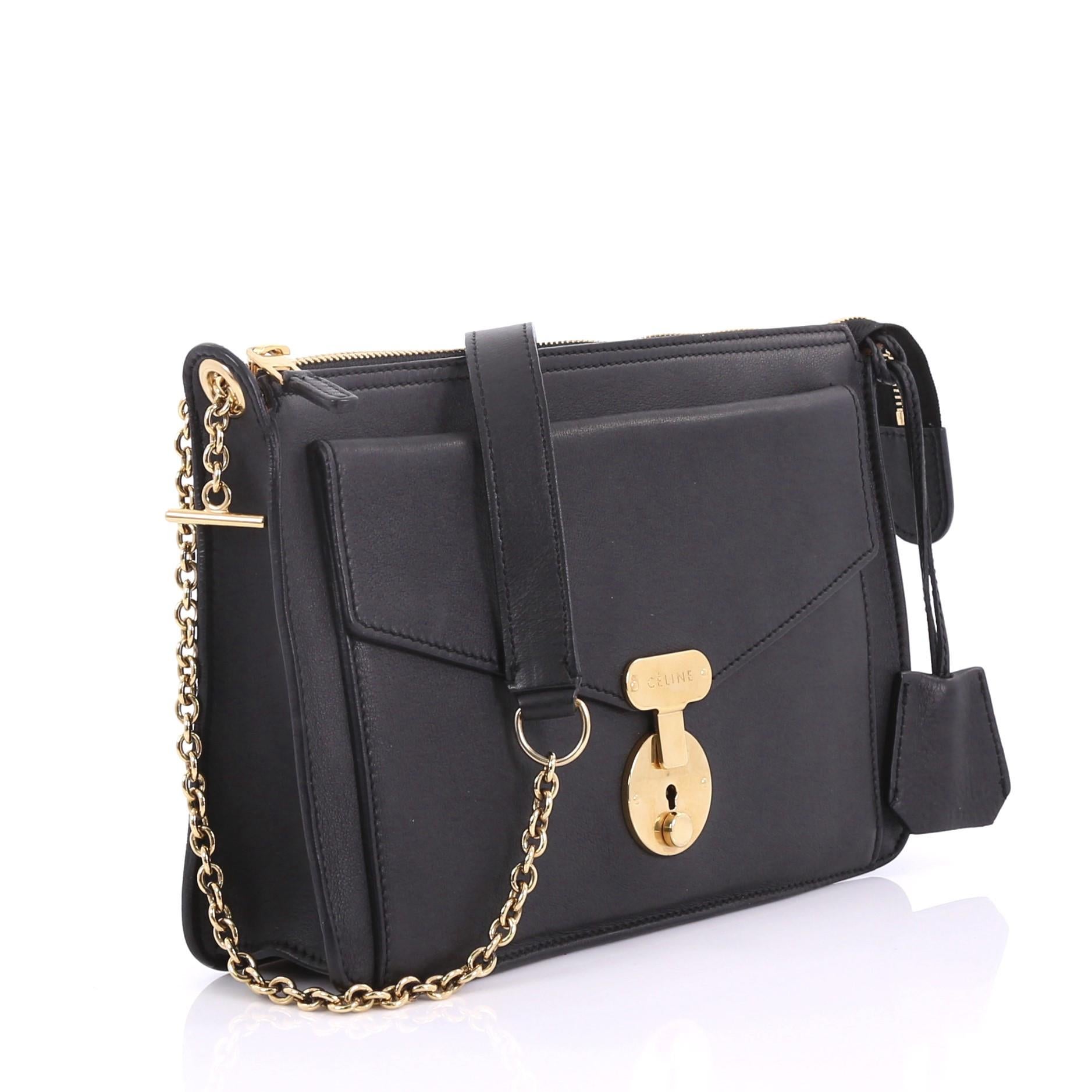 Celine Envelope Clutch On Chain Leather Medium at 1stDibs