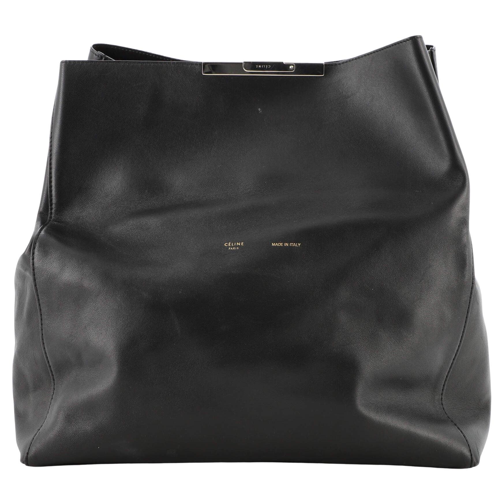 Celine Frame Evening Leather Trimmed Clutch On Chain Bag For Sale at ...