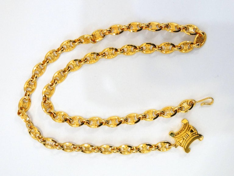 Celine Gold Chain Belt at 1stDibs