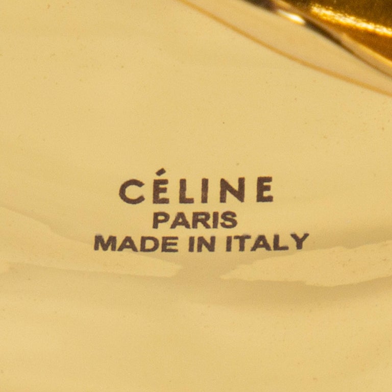 CELINE gold-tone brass metal SWIRL Hoop Earrings at 1stDibs