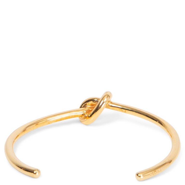 CELINE gold-tone EXTRA THIN KNOT Cuff Bracelet M at 1stDibs