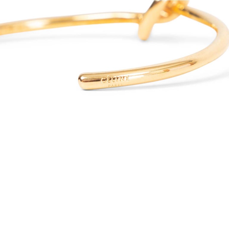 CELINE gold-tone EXTRA THIN KNOT Cuff Bracelet M at 1stDibs