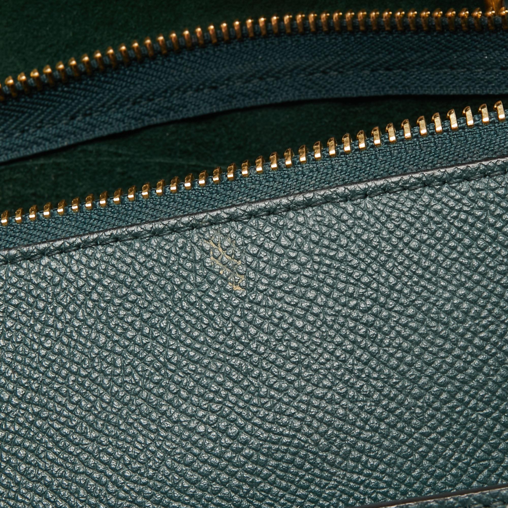 Celine Green Grained Leather Nano Belt Top Handle Bag at 1stDibs ...