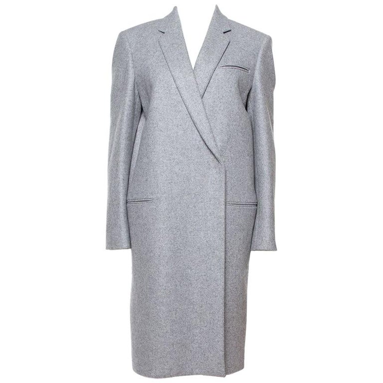 Celine Grey Cashmere Open Front Long Coat L at 1stDibs | celine grey coat