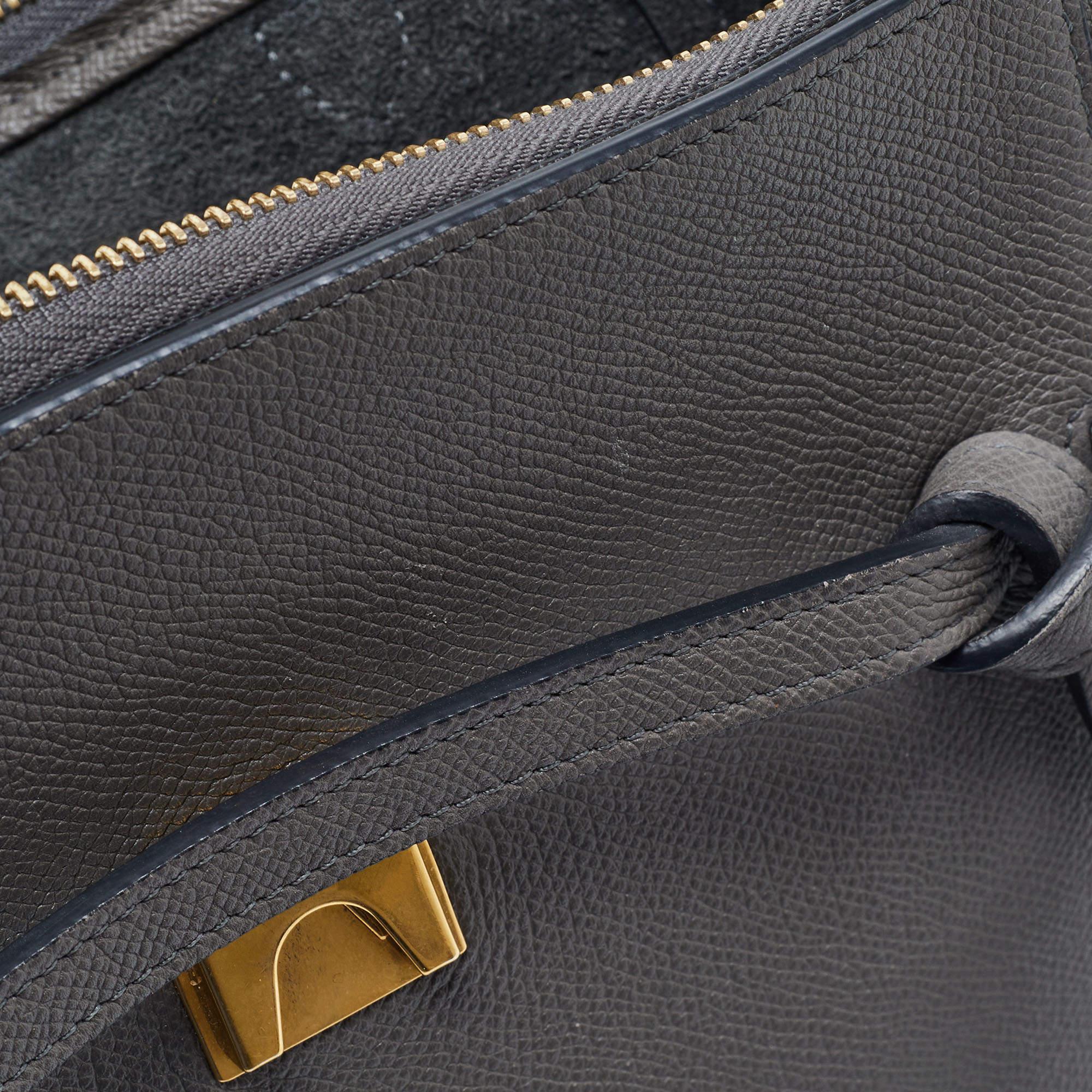 Celine Grey Leather Mini Belt Top Handle Bag For Sale at 1stDibs