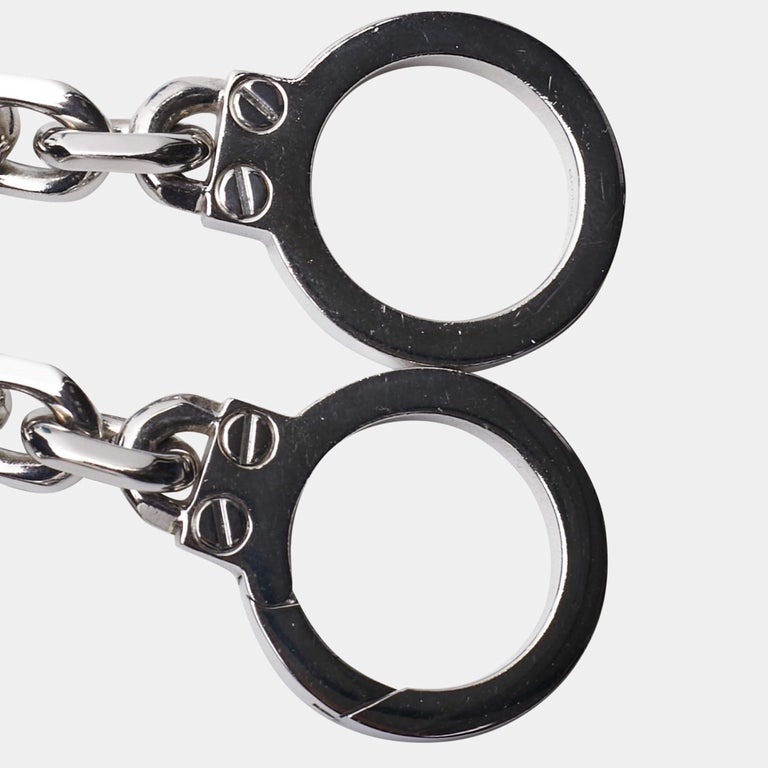 Celine Handcuff Silver Tone Chain Necklace For Sale at 1stDibs