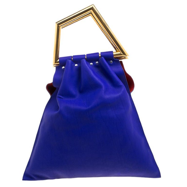 Celine Indigo Leather Open Triangle Bag For Sale at 1stDibs | celine ...